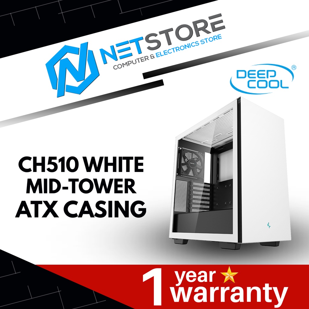 DEEPCOOL CH510 MID-TOWER ATX CASE - WHITE - R-CH510-WHNNE1-G-1 | Shopee ...