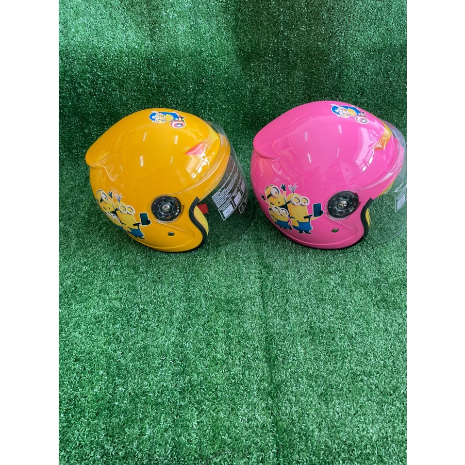 Children Kids Kid Budak Open Face Helmet With Visor Topi Keledar Kanak ...