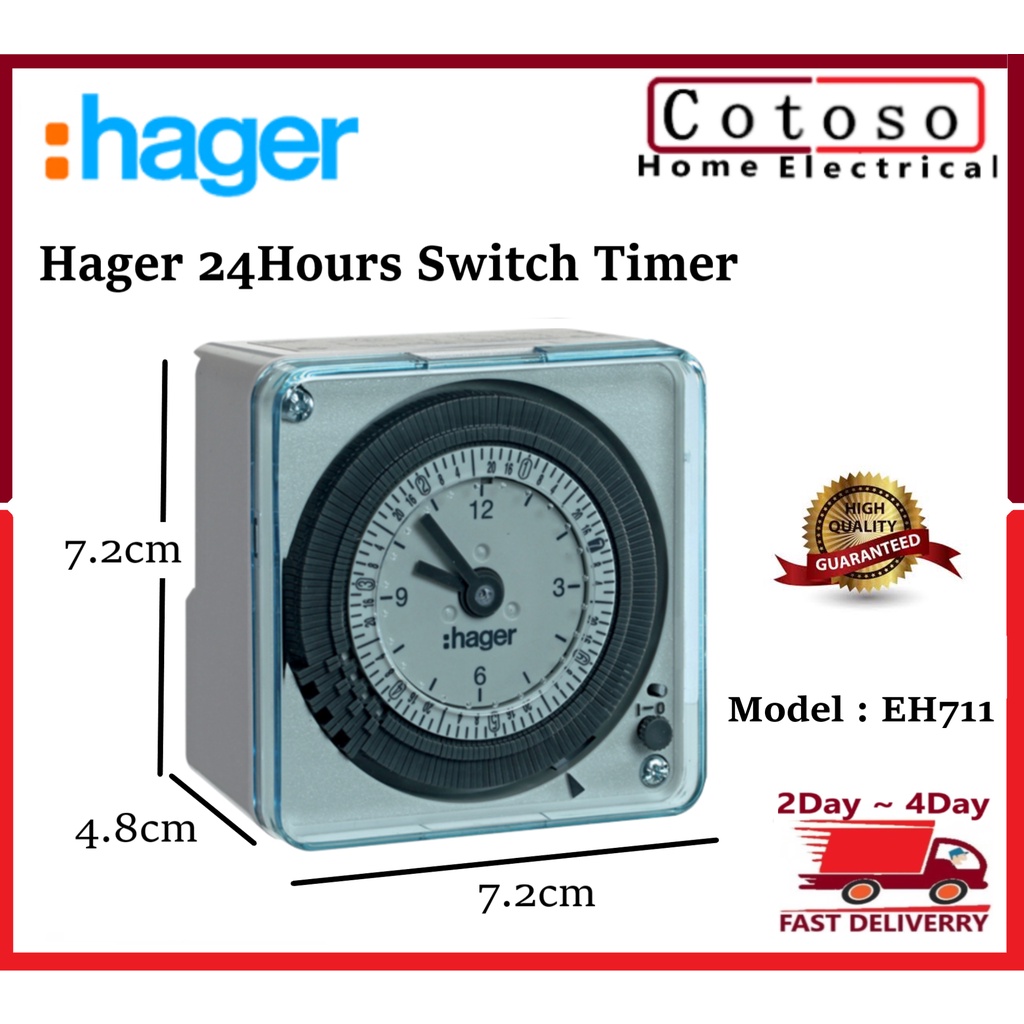 HAGER EH711/EHN711 24Hour Timer Switch / Time Switch (Analogue) [Ready ...