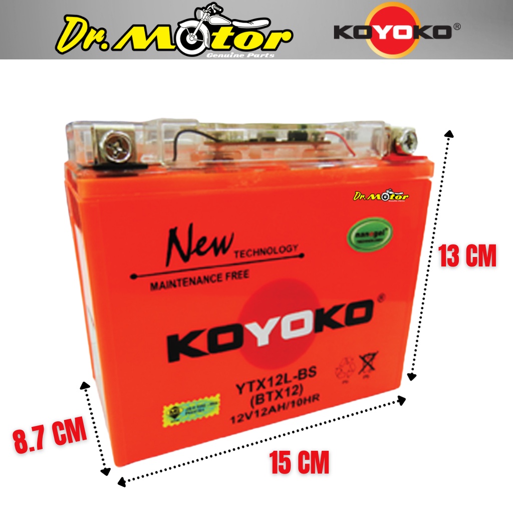 Koyoko Gel Battery New Technology Bateri Motorcycles YTZ5 YB3L YB4L ...