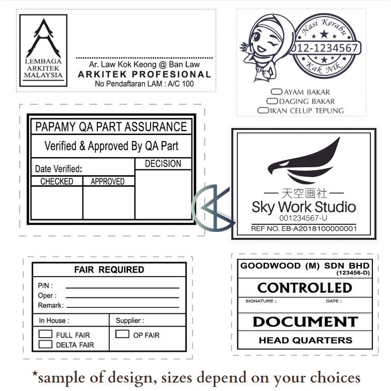 Custom Made Extra Large Size Wood Wooden Stamp Chop Red Rubber Polymer ...