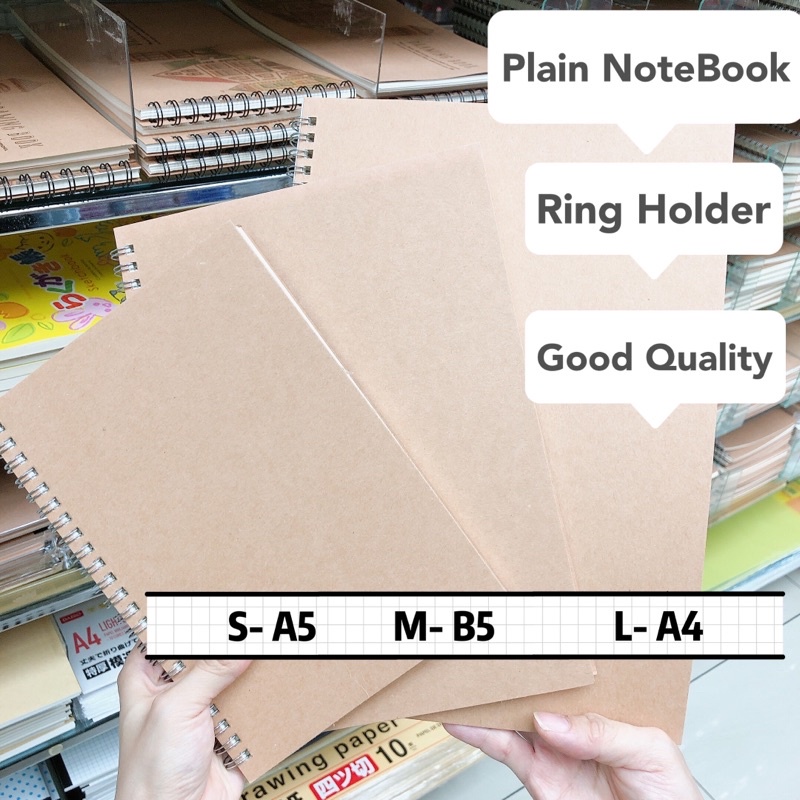 Daiso Book Notebook Kraft Paper Plain Drawing Book | Shopee Malaysia