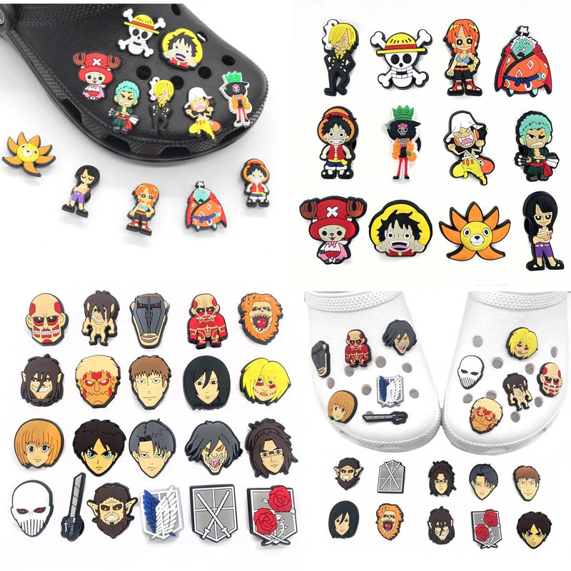 Cartoon One Piece jibits Attack on Titan croc Jibbits Charm Zoro Anime ...