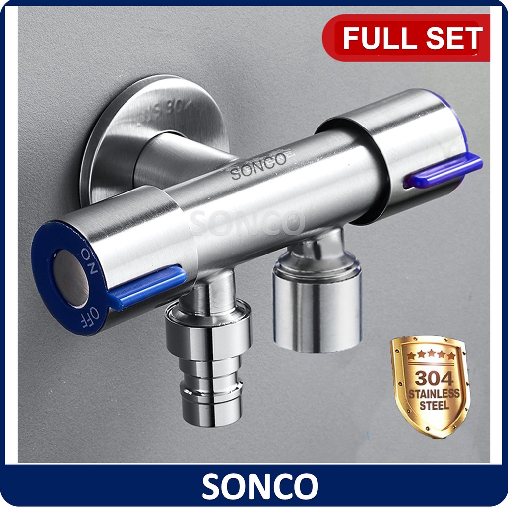 SUS 304 Stainless Steel Dual Use Two Way Double Angle Valve Kitchen ...