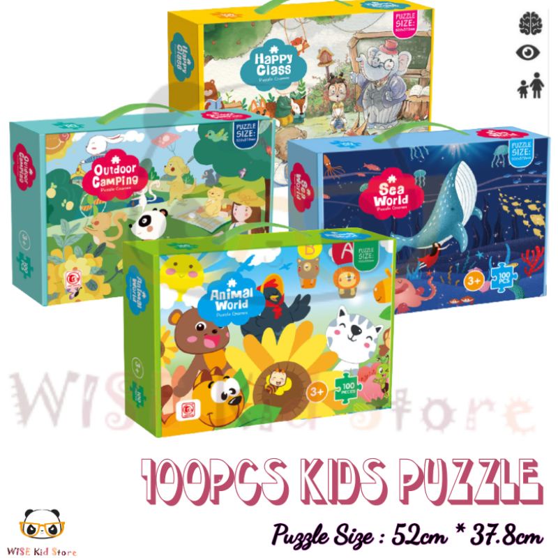 Kids Jigsaw Puzzle Early Learning 100pcs Glow in the dark Luminous ...