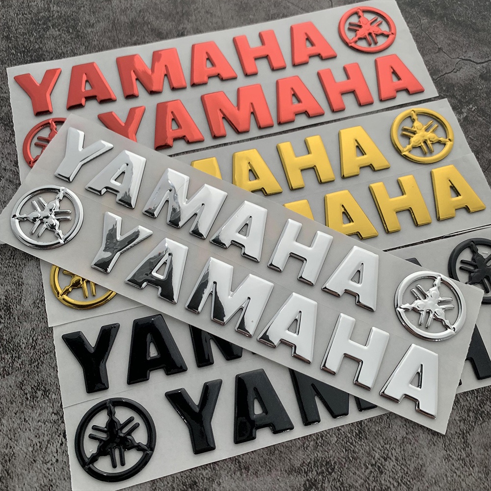 2Pcs Yamaha Emblem Sticker Logo 3D Resin Gel Emblem Fender Tank Pad ...