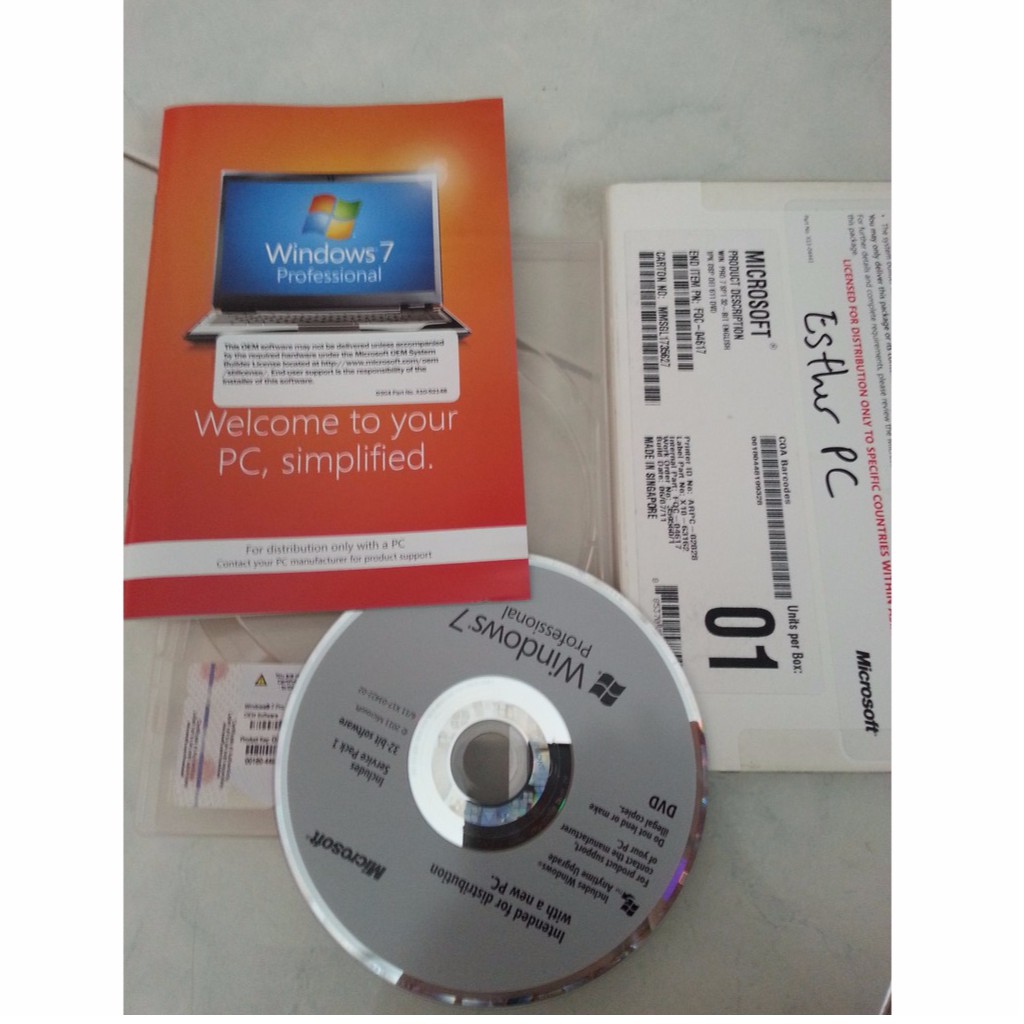 Windows 7 Pro SP1 OEM COA Sticker Original DIsc | Shopee Malaysia