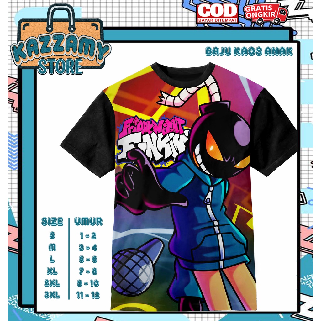 3d Children's T-shirt Funkin FNF Whitty Art v15 Children's Clothes ...