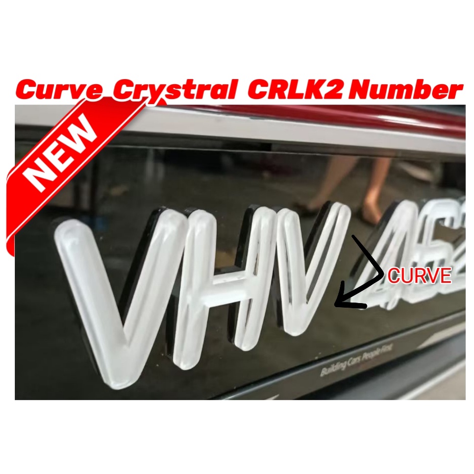 New Design!!! (Code: CRLK2)CURVE Nombor Kereta 3D Krystal / 3D Crystral ...
