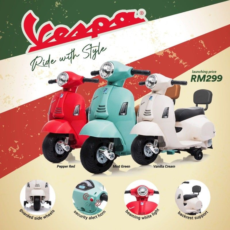 (READY STOCK)ORIGINAL MINI VESPA ELECTRIC(RIDE ON) | Shopee Malaysia
