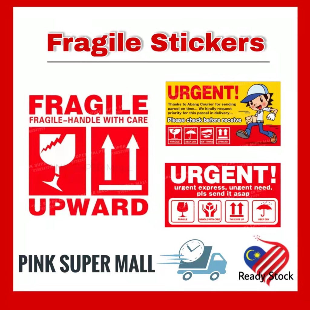 Fragile Sticker / Fragile Label / Warning Label / Mudah Pecah Sticker ...