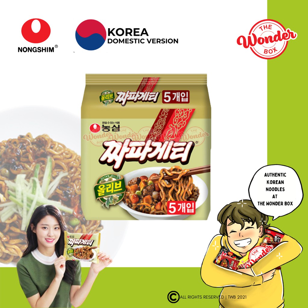 MADE IN KOREA | Korean Noodles Nongshim Olive Chapaghetti / Chapagetti ...