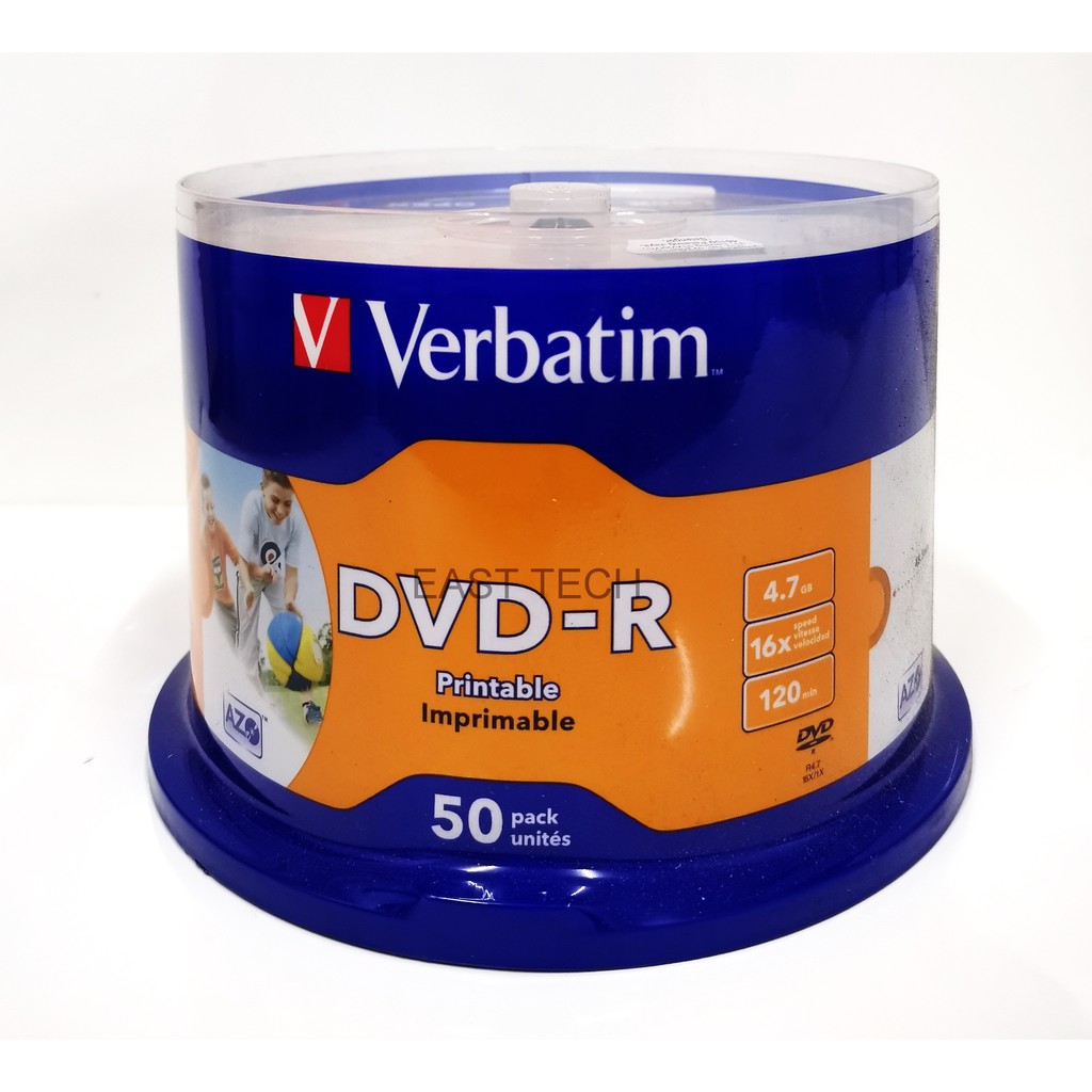 Verbatim 43533 Inkjet Printable DVDR DVD-R 4.7GB 120min (50pcs/Spindle) | Shopee Malaysia