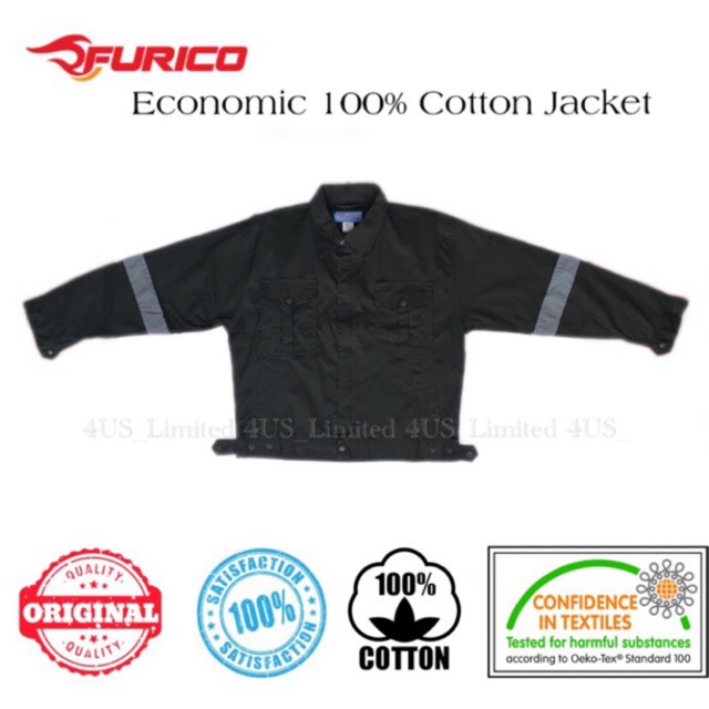 FURICO 100% Cotton Dark Green Safety Jacket | SIRIM & DOSH | Shopee ...