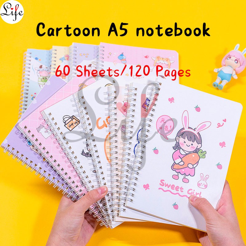 【Love Life】120 Pages cute A5 Note book Coil notebook Buku Nota 清新可爱A5 ...