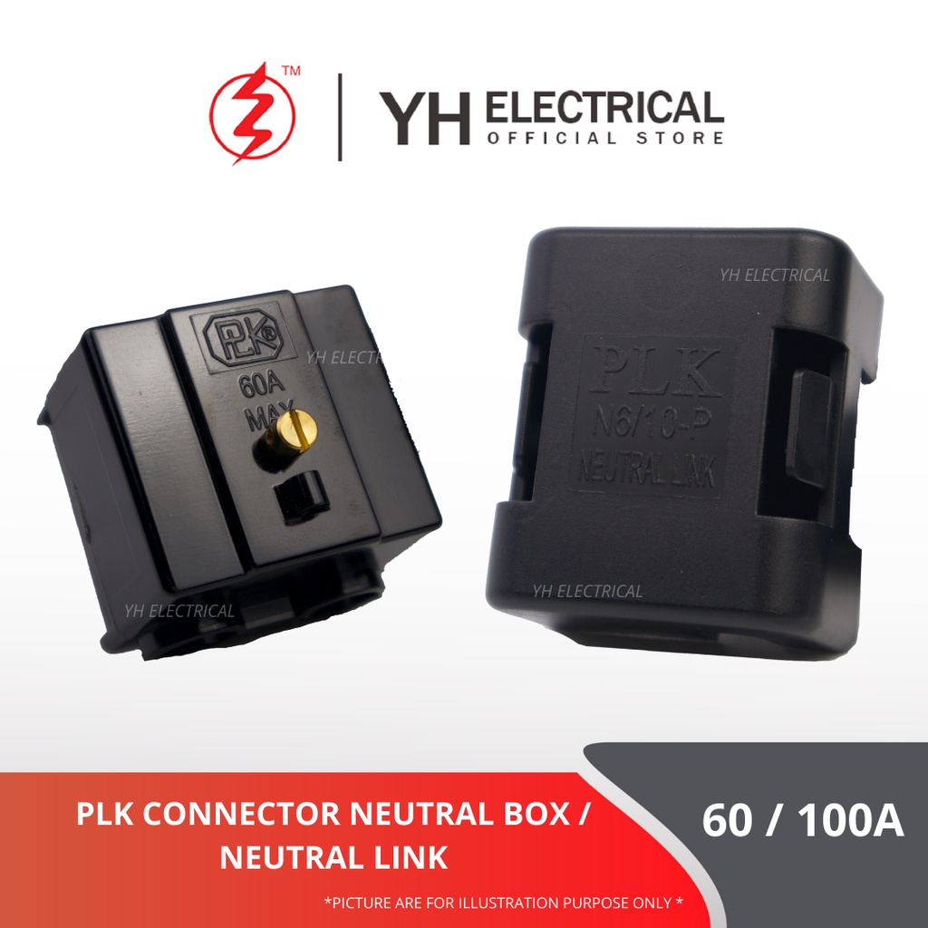 PLK N6/4 60A / N6/10 100A Neutral Link (Black) Connector Neutral Box ...
