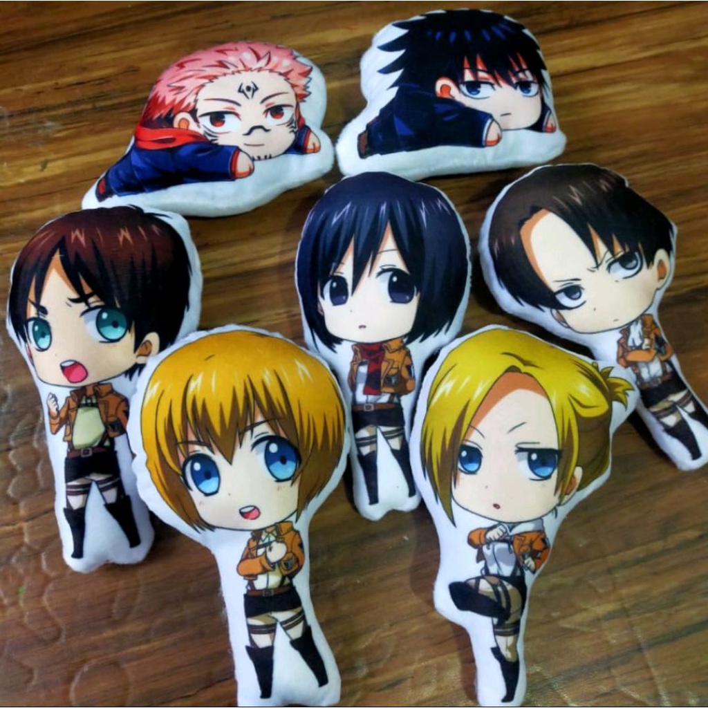 Doll PLUSHIE ANIME AOT JUJUTSU KAISEN TOKYO RAVENGERS MIKASA LEVI EREN ...