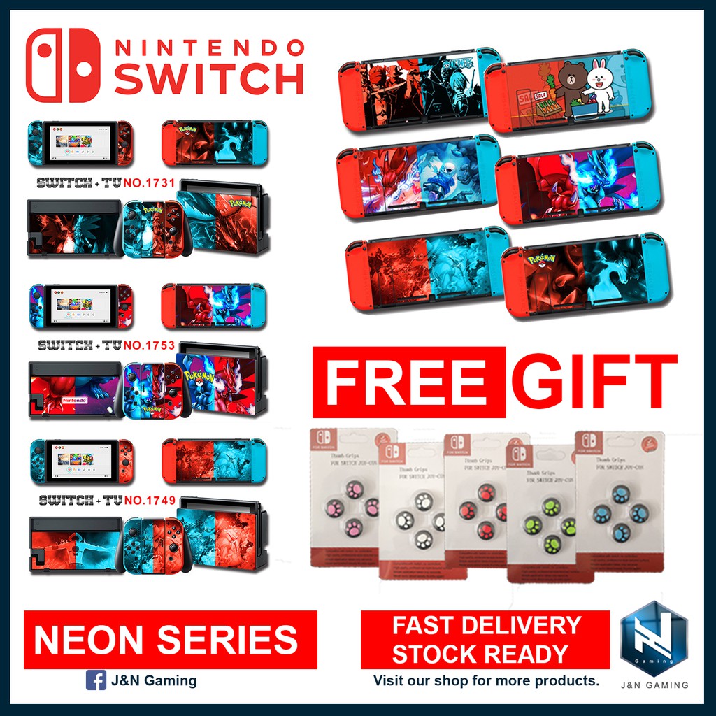 (READY) Nintendo Switch Neon Set Skin Decals NS Game Themes Sticker Set ...