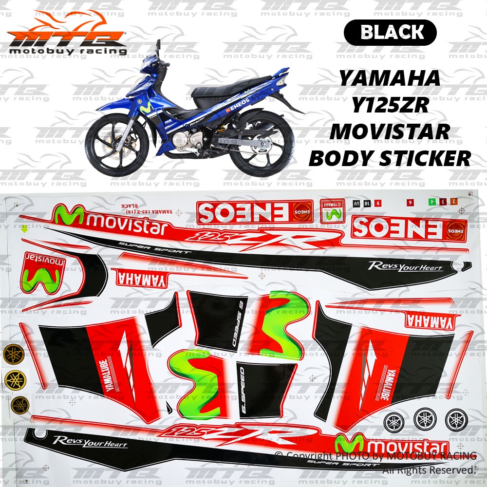 YAMAHA Y125ZR MOVISTAR BODY STICKER | Shopee Malaysia