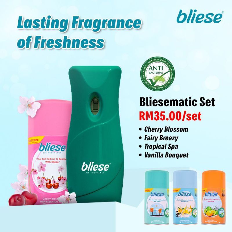 BLIESE Bliesematic Air Freshener Automatic Spray [Original HQ] | Shopee ...
