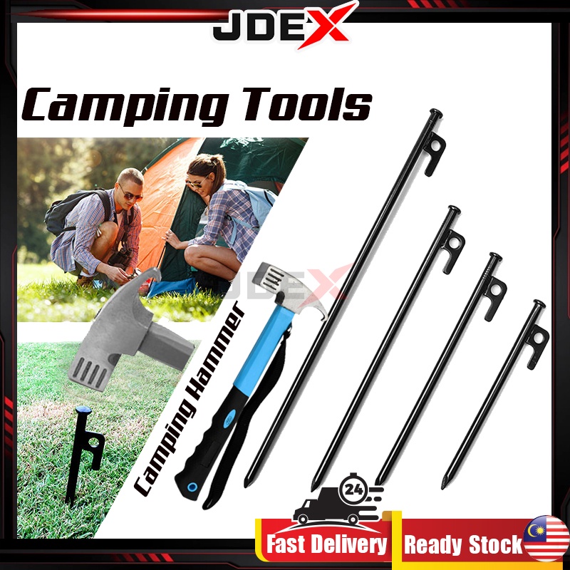 JDEX 20/25/30/40cm Hammer Peg Stake Camping Tent Peg Tarp Flysheet ...