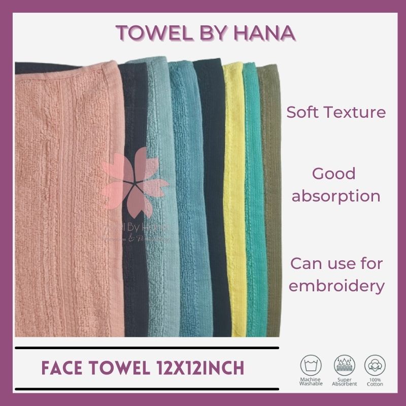 Tuala Muka Doorgift Size 12x12inch Good Quality Face Towel | Shopee ...