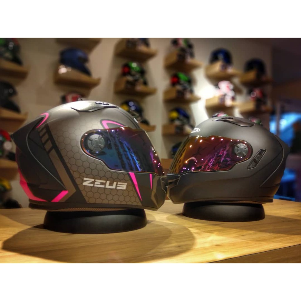 (READY STOCK MALAYSIA) ZEUS HELMET FULL FACE HELMET AN25 MATT BLACK ...