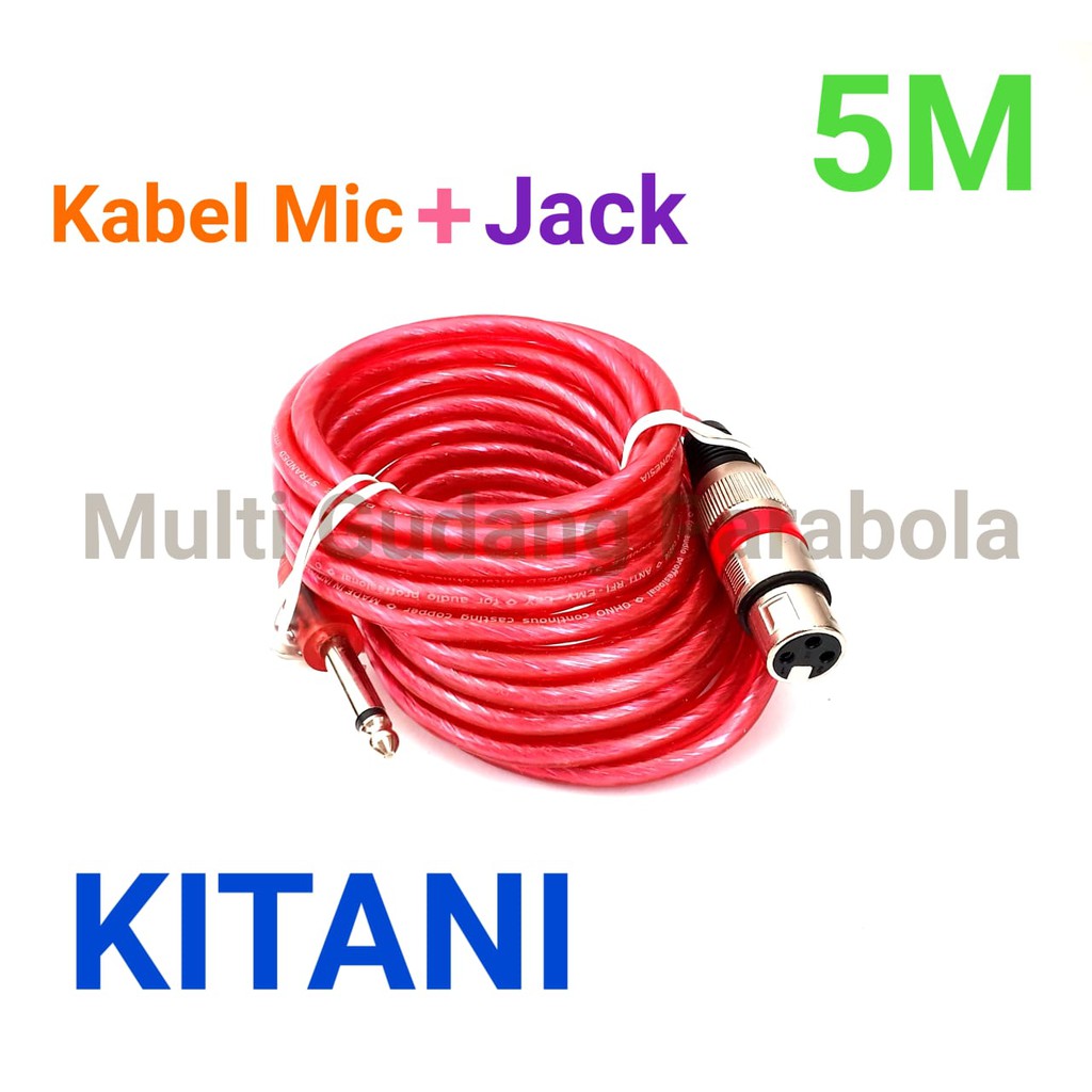 Kitani 5 Meter Mic Cable plus jack Original Microphone Cable | Shopee ...
