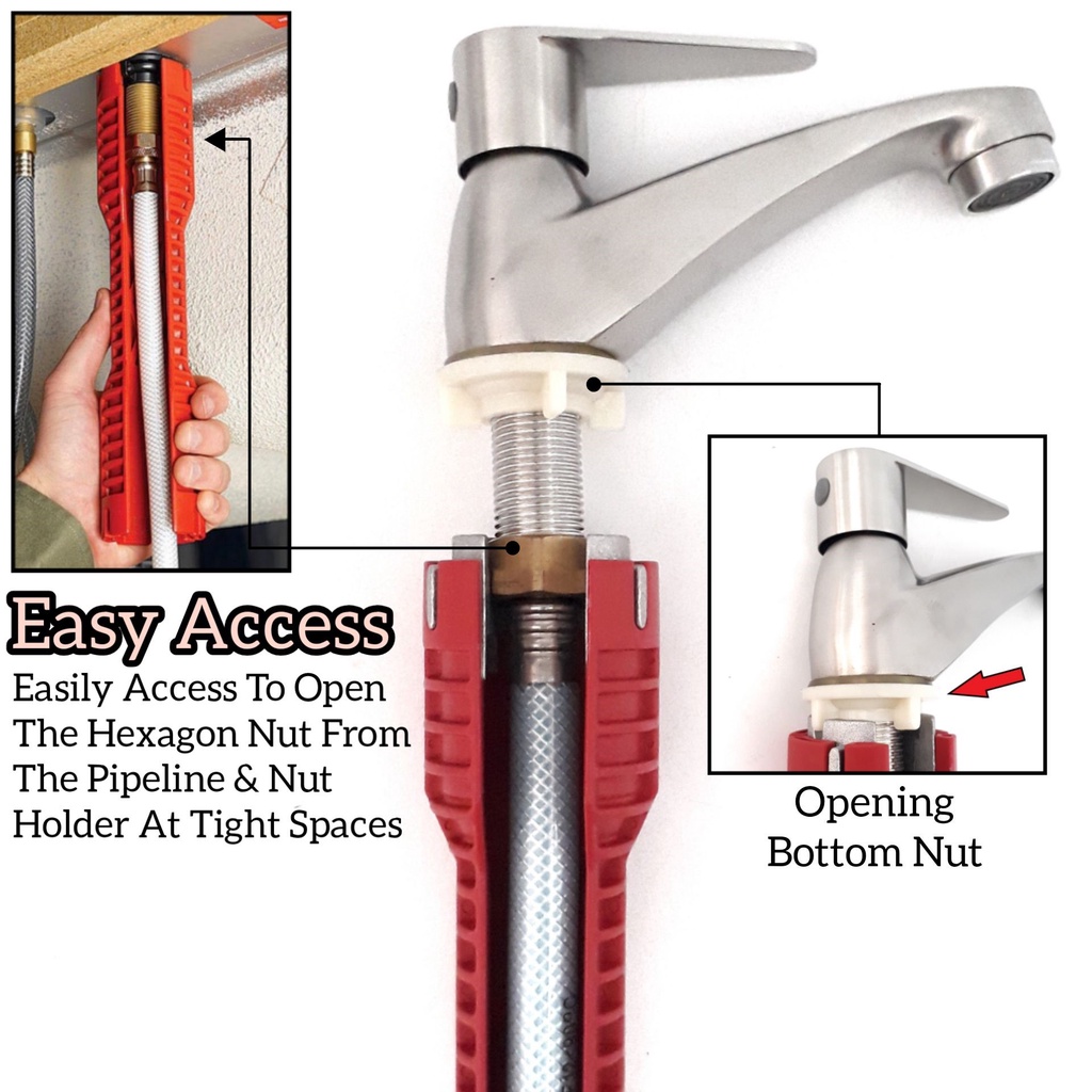 All in 1 Multipurpose Basin Faucet Sink Kitchen Waterbibtap Bibtap Tap Wrench Spanner Opener HandTools Shopee Malaysia