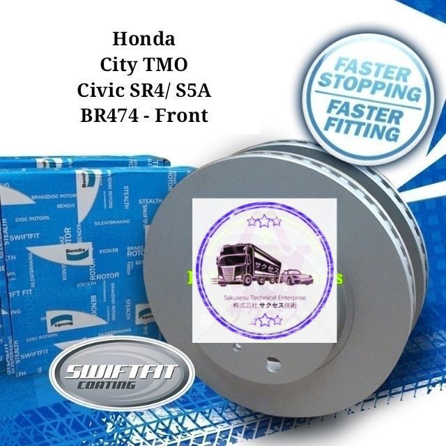 Original Bendix Swiftfit BR474 Front Disc Rotor - Honda City TMO/ Civic ...