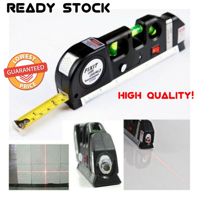 Multipurpose Level Laser Horizon Vertical Measure Tape Aligner Bubbles Ruler LP3 | Shopee Malaysia