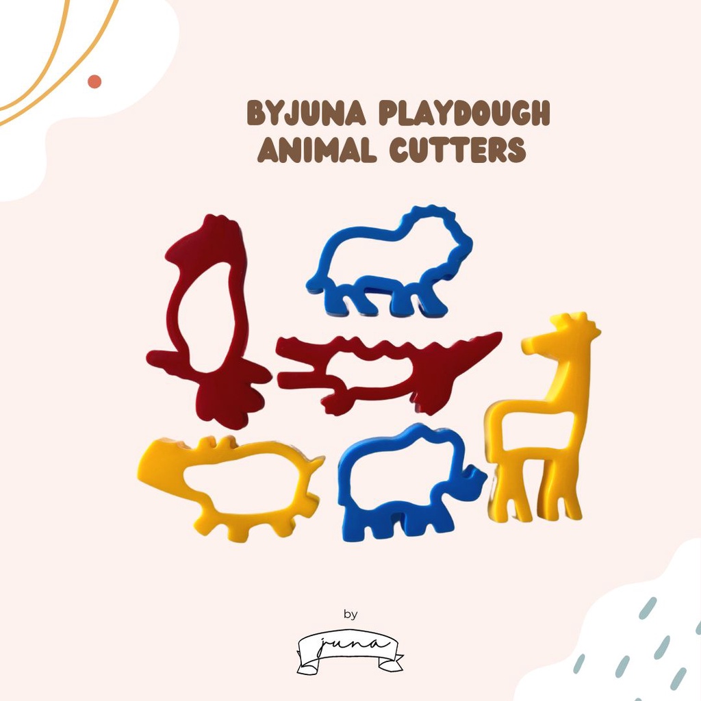 byJuna Playdough Safari Farm Animal Cutters Set / Fine Motor / Fun ...