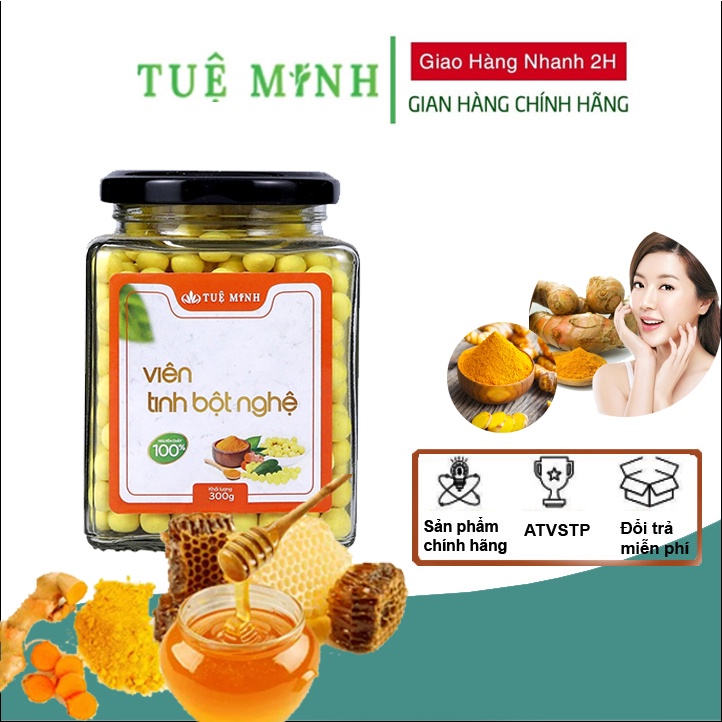 Tue Minh Premium Honey Turmeric Starch Tablets, 250gr bottle, Supports ...