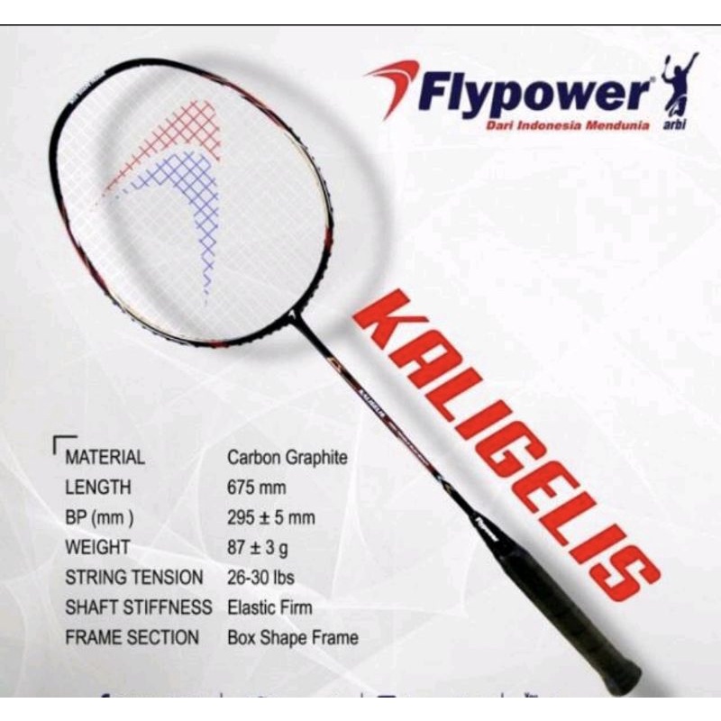 Flypower KALIGELIS RACKET (FREE BAG + STRING) // ORIGINAL BADMINTON ...