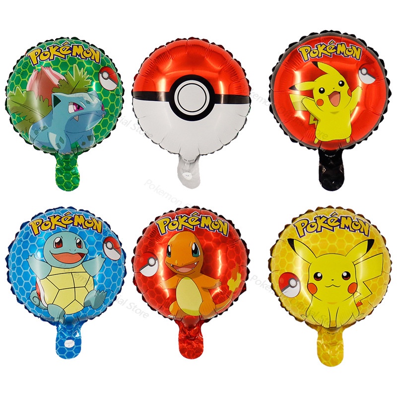 Pokemon Cartoon Aluminum Film Balloons Cute Pikachu Charmander ...