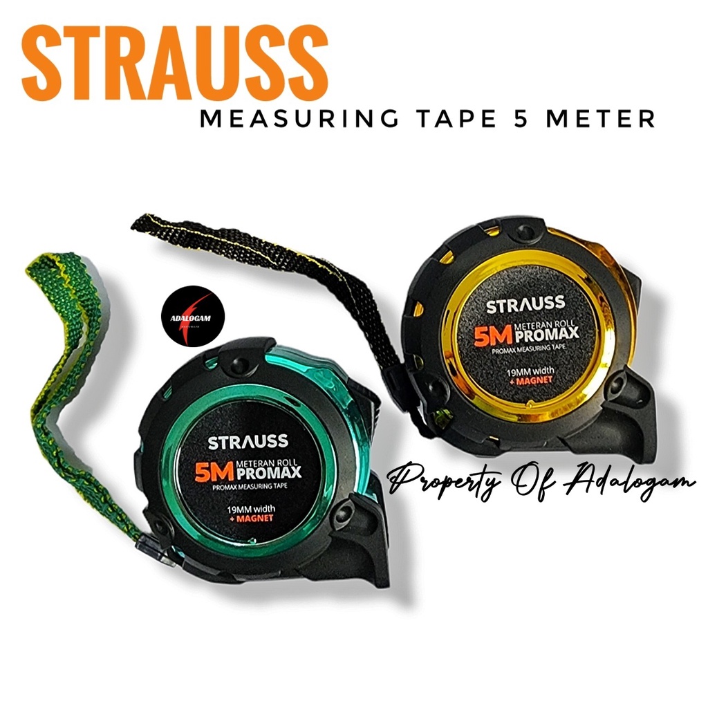 Strauss PROMAX 5 Meter Magnetic Rubber Meter - 5M x 19MM Roll Meter ...
