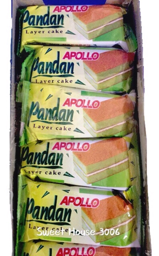 Apollo Pandan Layer Cake 18g x 24Pcs Childhood Snack Makanan Ringan ...