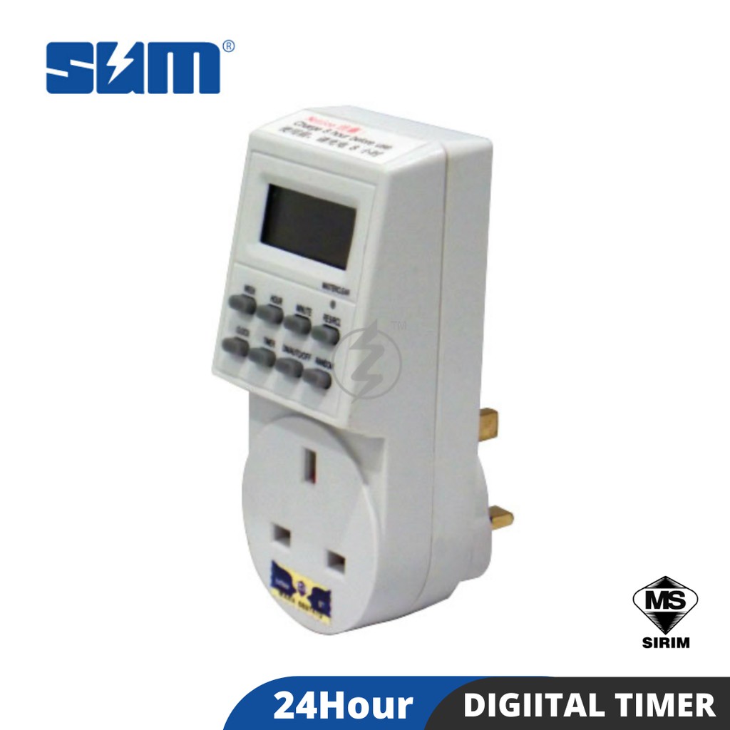 SUM 24 Hours Digital Timer (SIRIM CERTIFIED) -White Colour | Shopee ...