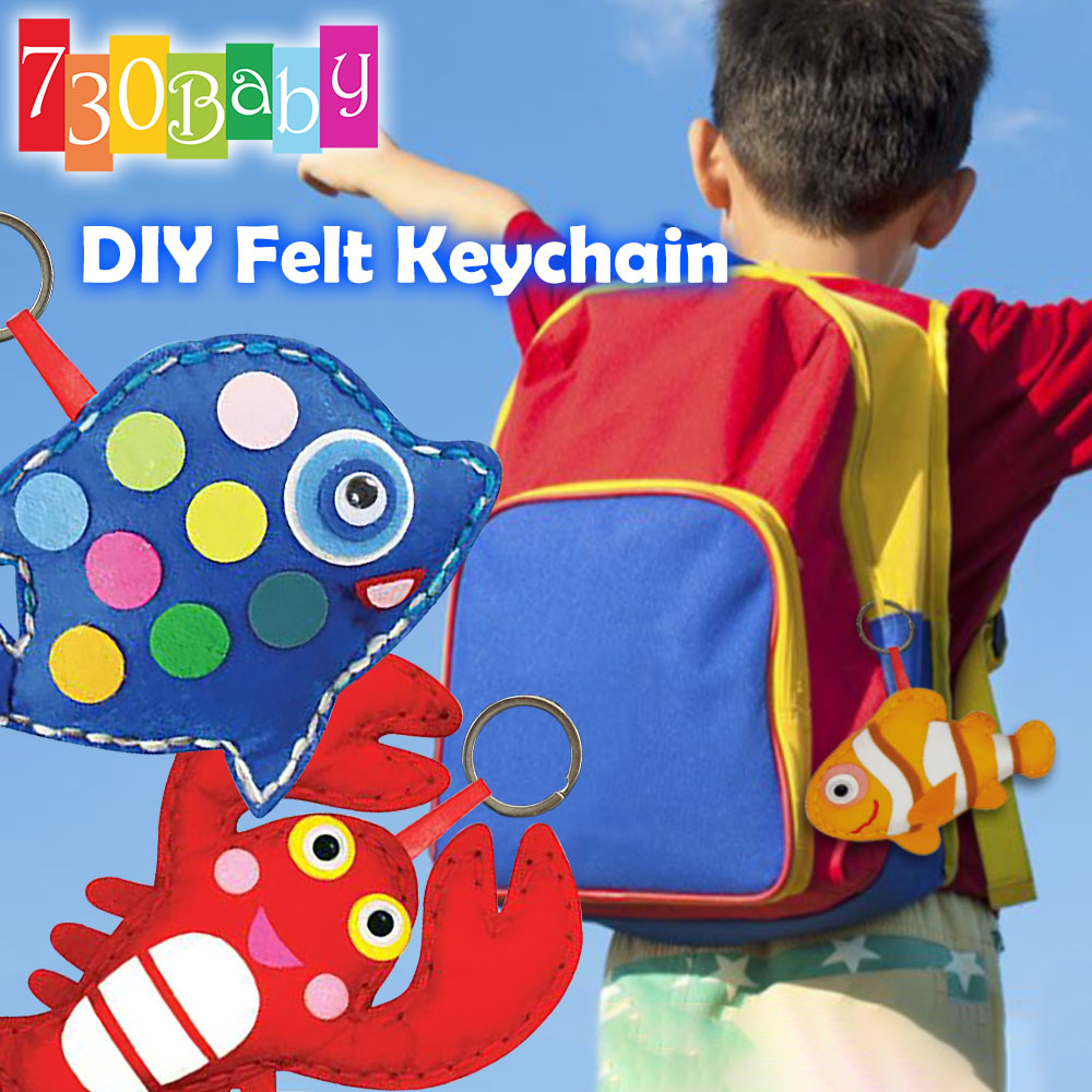 730Baby Kids Art Craft Toys DIY Felt Seaworld Keychain Children ...