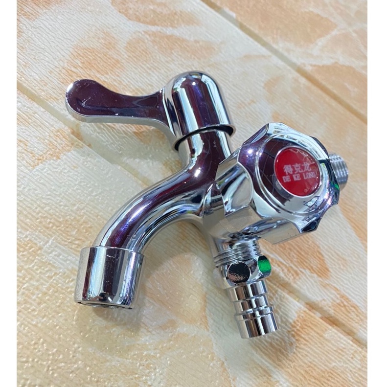 [ 2 WAY FAUCET TAP ] DOUBLE HEAD STAINLESS STEEL SUS304 WALL WATER TAP ...