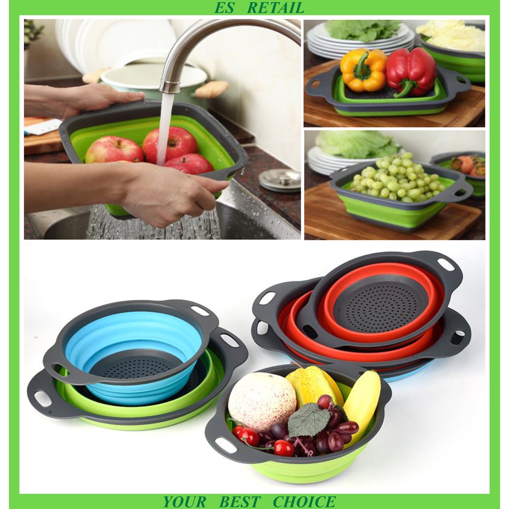 Silicone basket Collapsible basket Foldable basket Drainer basket Bakul boleh dilipat silikon ...