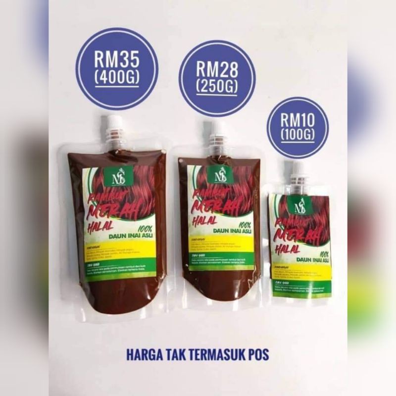Inai Rambut Merah Cantik / Red hair Henna | Shopee Malaysia