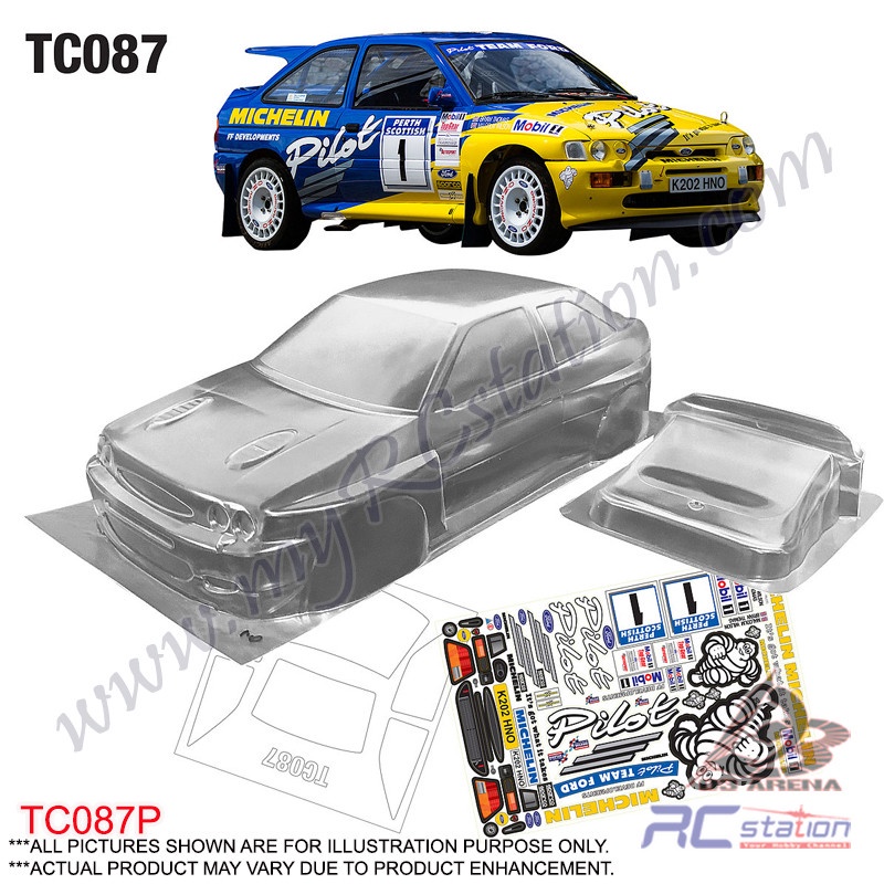 Team C Body Shell 1/10 Clear Body TC087 Ford Escort Cosworth (Width ...