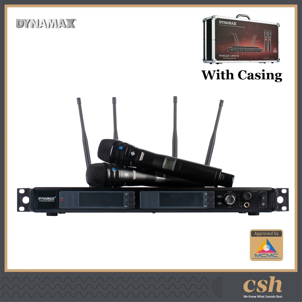 DYNAMAX UPX110 Dual UHF True Diversity Wireless Microphone | Shopee ...