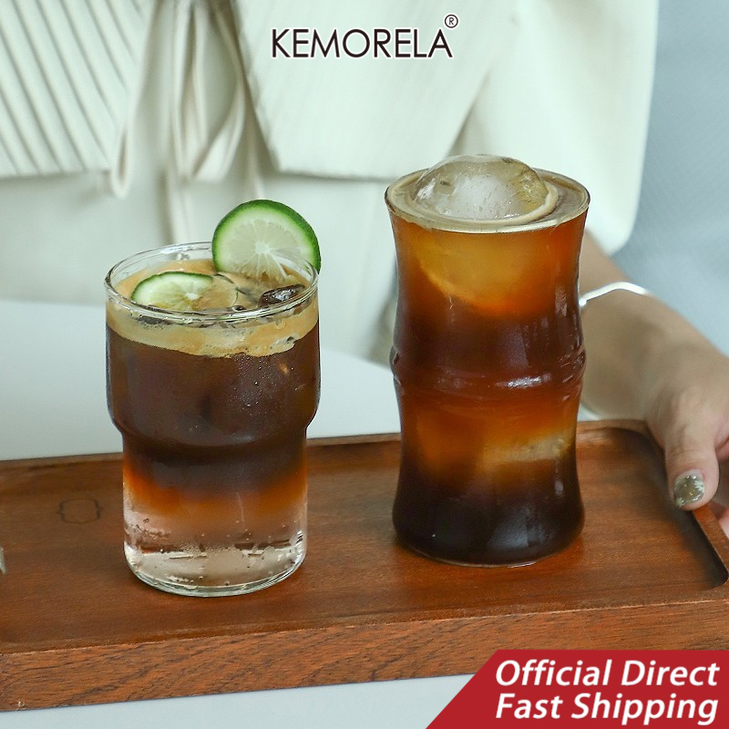 High -temperature glass cup ice cup coffee cup bamboo drink cup ...