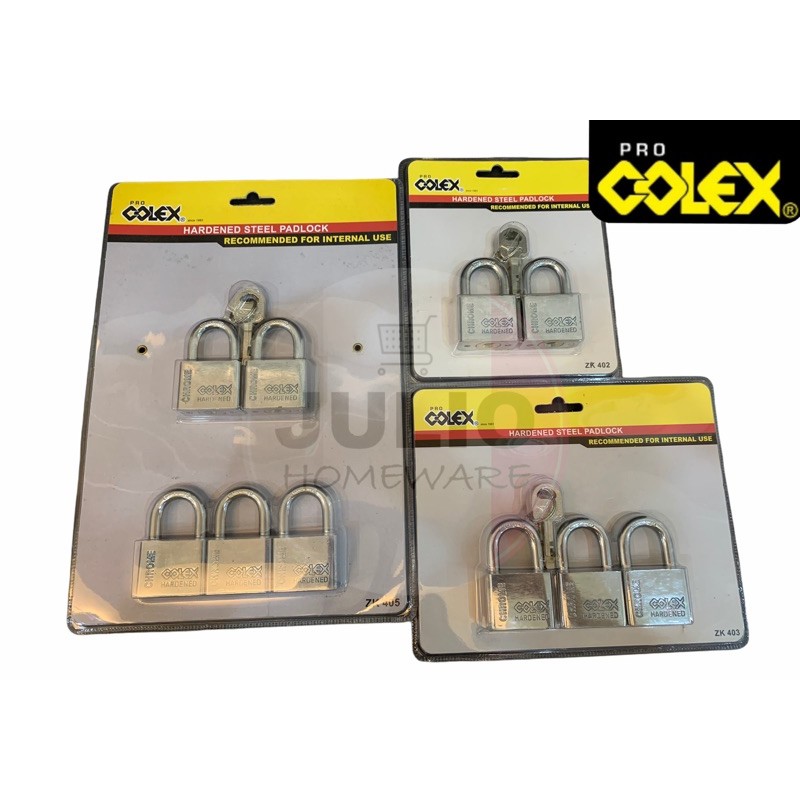 🇲🇾PRO COLEX 2 / 3 / 4 / 5pcs 40mm Heavy Duty Brass Padlock Keyed Alike ...