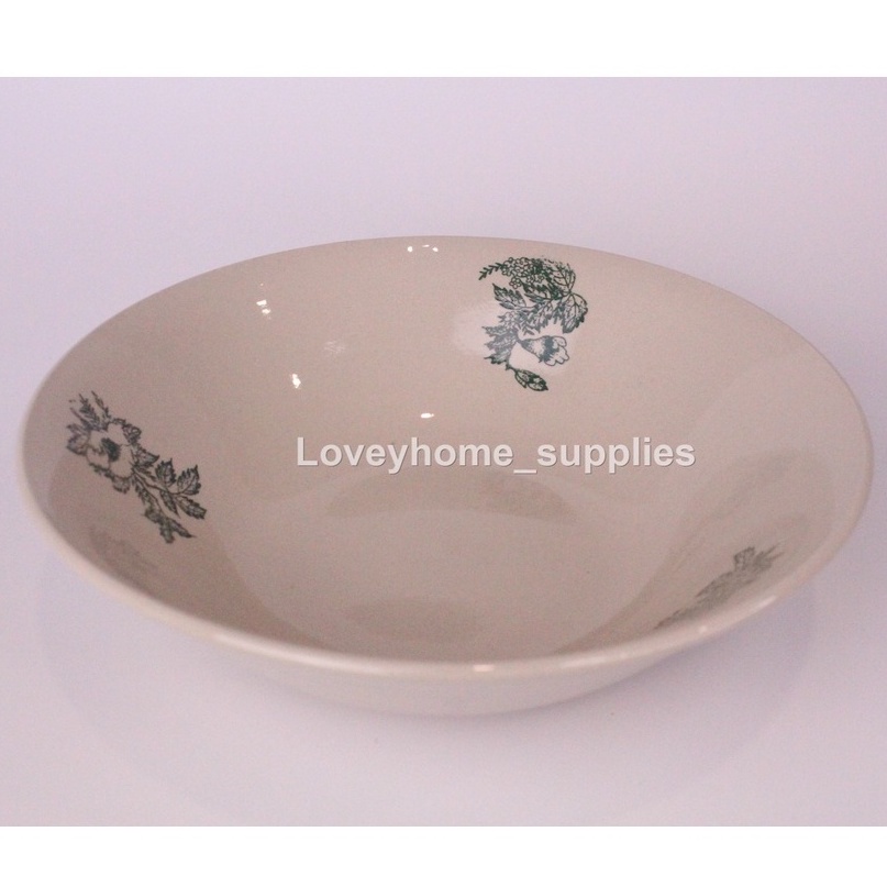 🔥 Vintage Soup Bowl Traditional Green Flower Plate Nanyang Floral ...