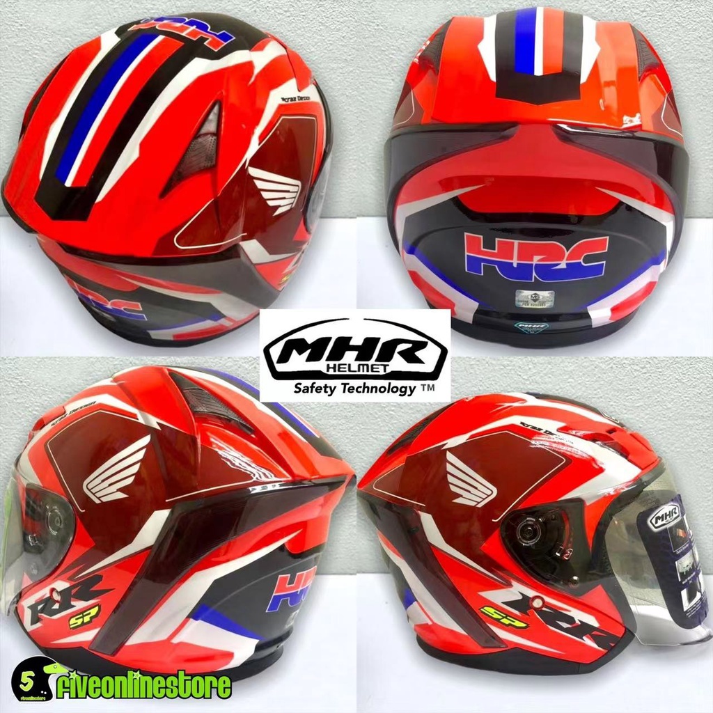 MHR BEATZ OF622 Trico Red Edition Racing Helmet Open Face Trico RR with ...
