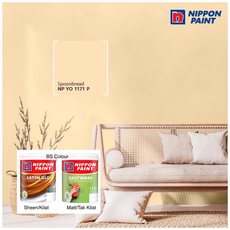 5L Nippon Paint Interior Satin Glo Sheen & Easy Wash Matt YO 1171P ...