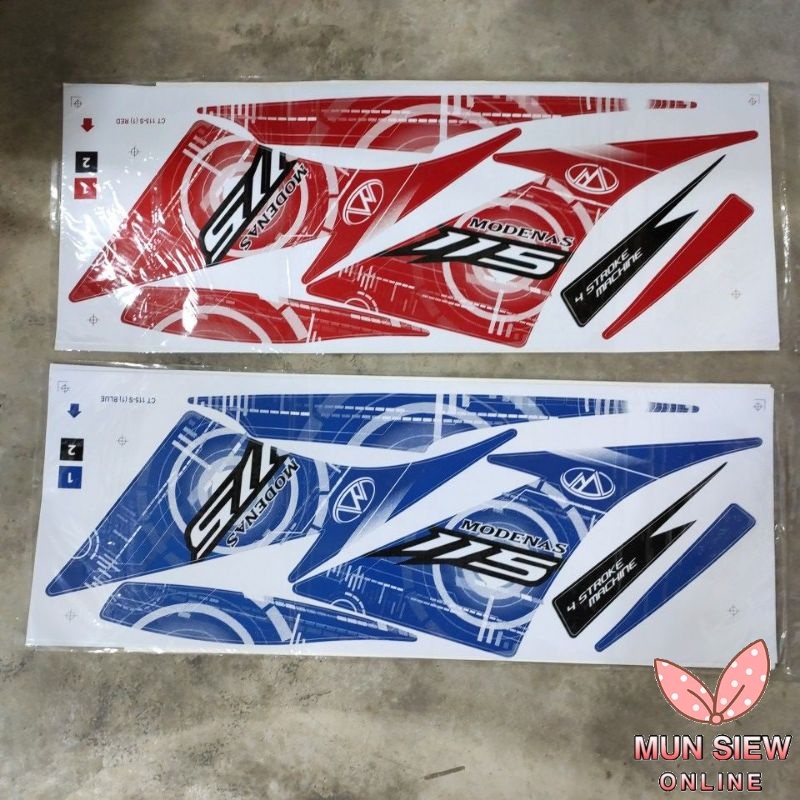 Stiker sticker body stripe cover set (1) modenas ct115s ct 115s ct115 s ...